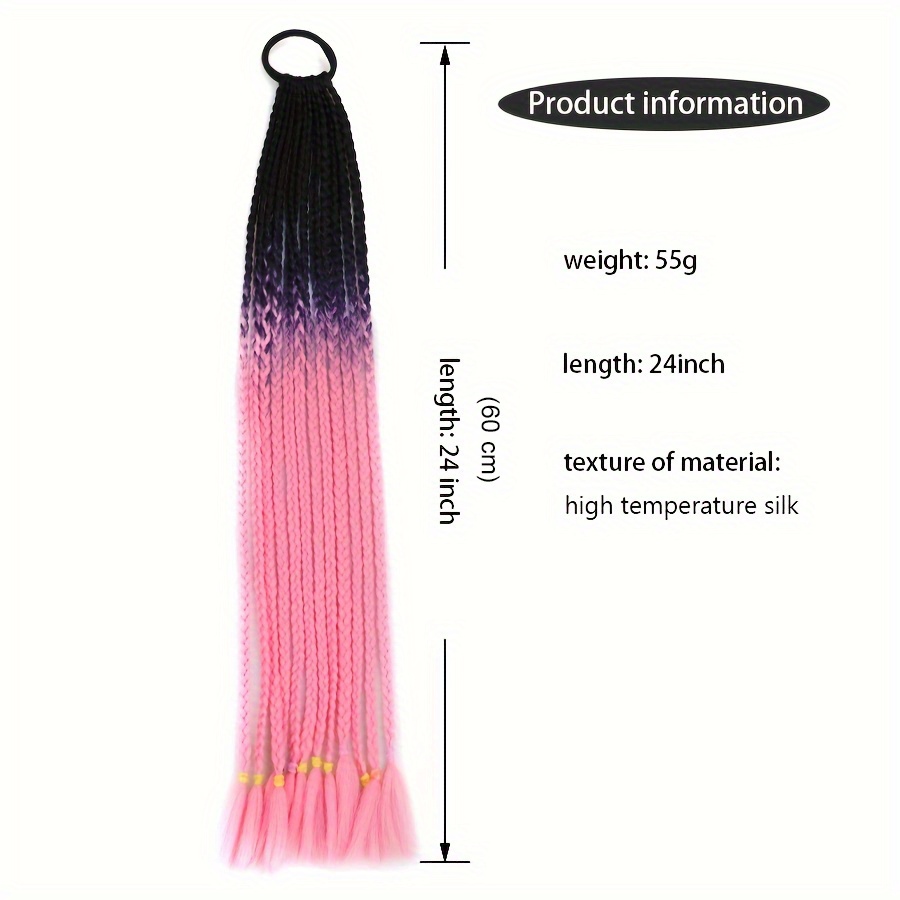 Ombre Braids Ponytail Hair Rope Synthetic Ponytail - Temu Portugal