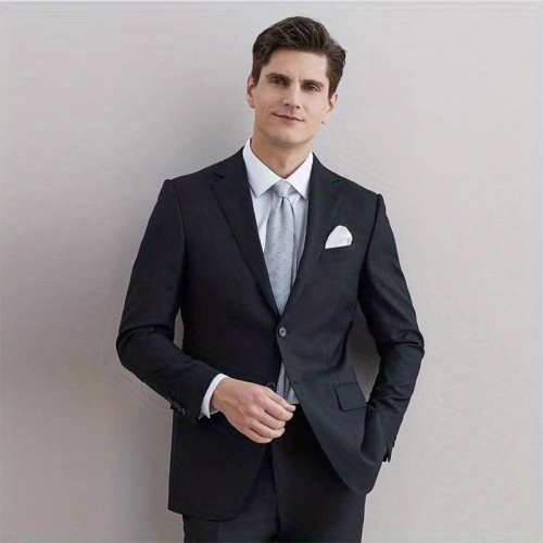 Men's Formal Dress Outfit Set Men's Long Sleeve Two Buttons - Temu