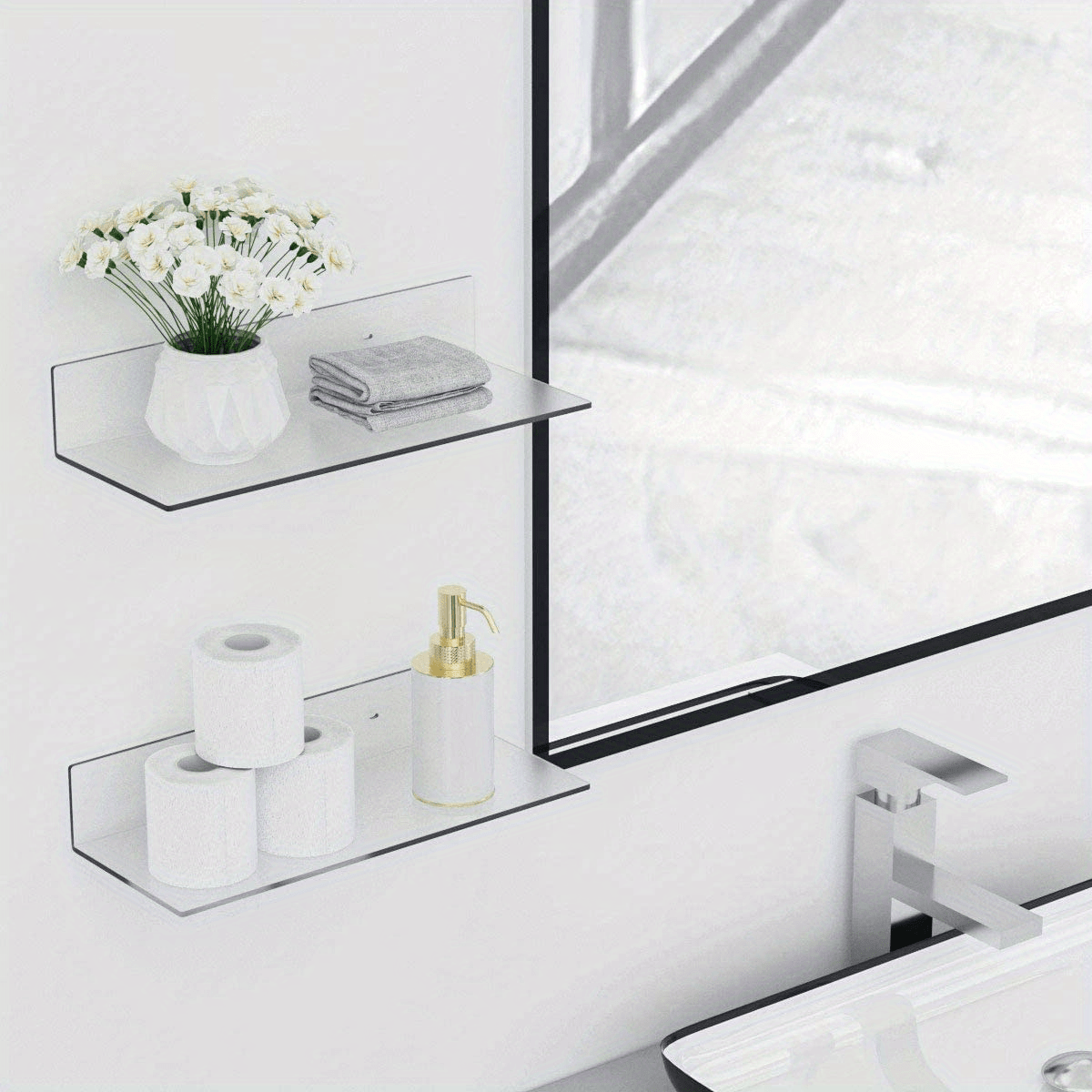 Clear Acrylic Floating Wall Shelf Figures Collections Plant - Temu