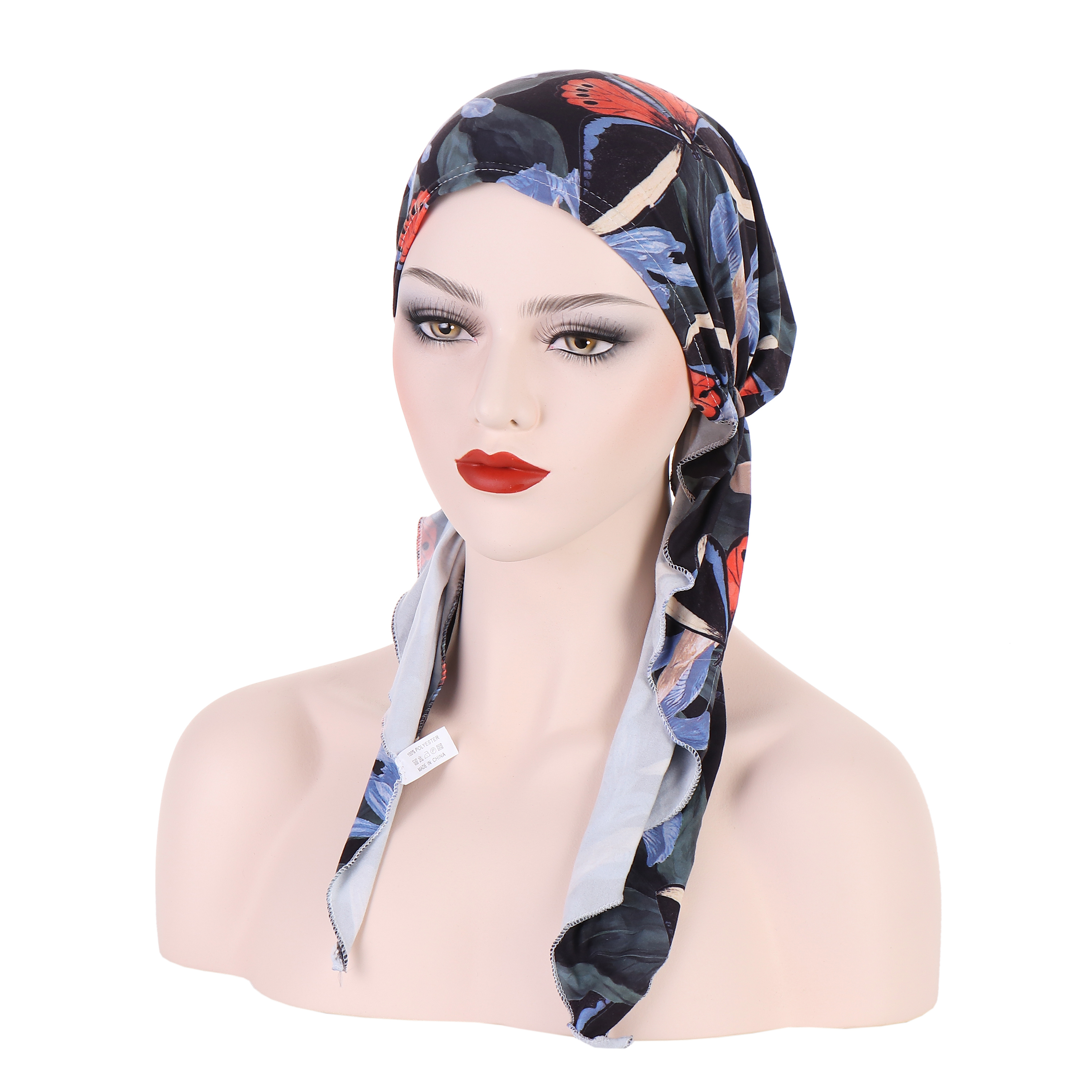 Butterfly Print Turban Lace Headwrap Casual Beanie - Temu United Kingdom
