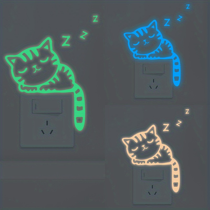 cat luminous three self sticker - Temu Norway