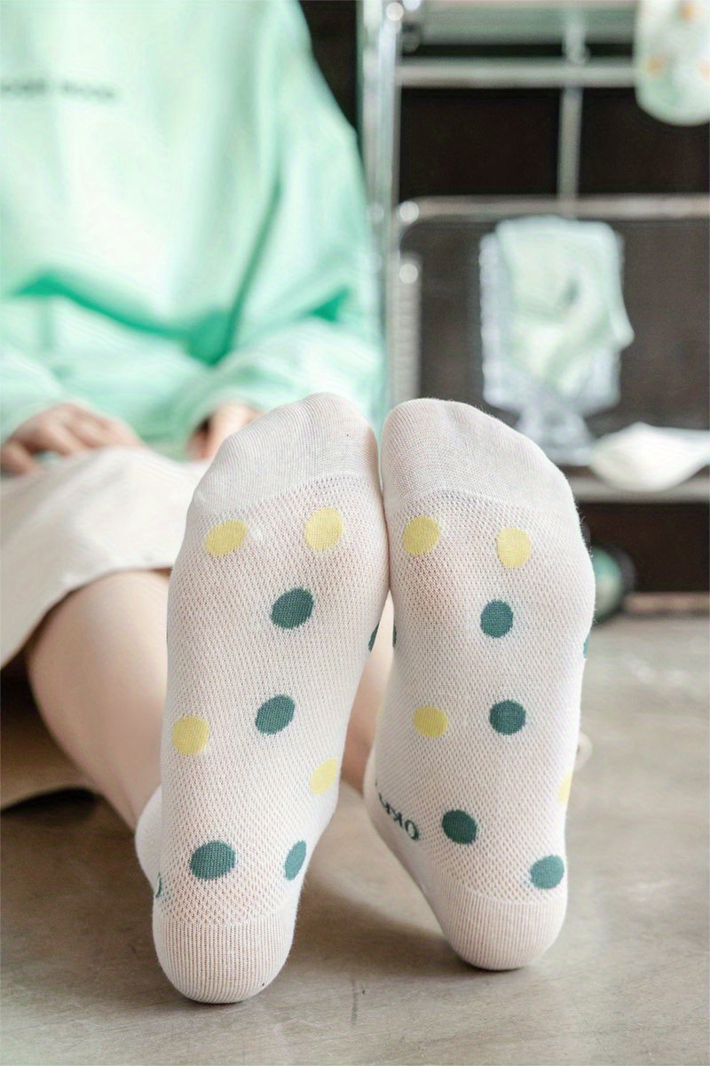 Polka Dot Pattern Socks Cute Lightweight Low Cut Ankle Socks - Temu Canada