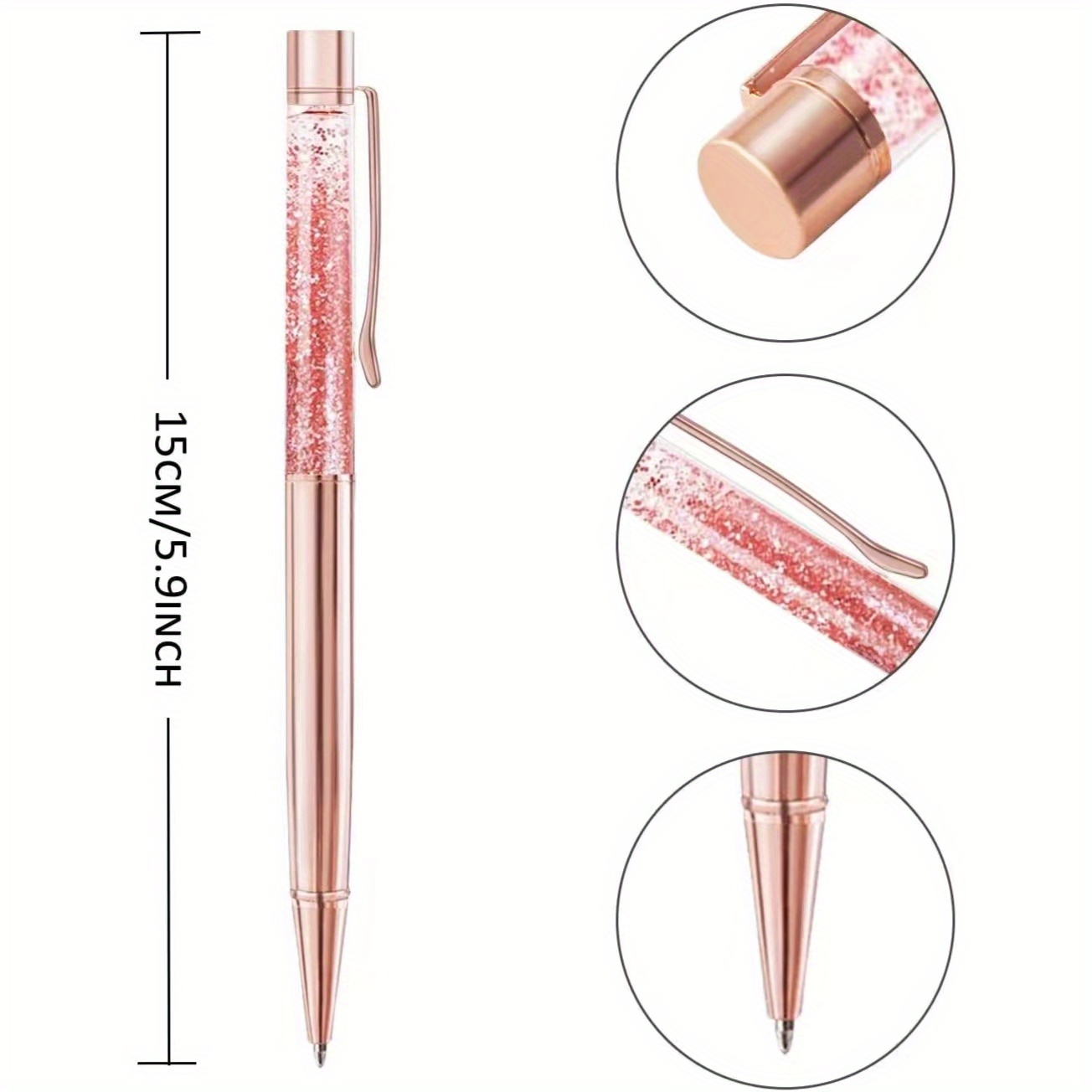 3pcs Beautiful And Lovely Rose Golden Ballpoint Pens Rose Golden ...