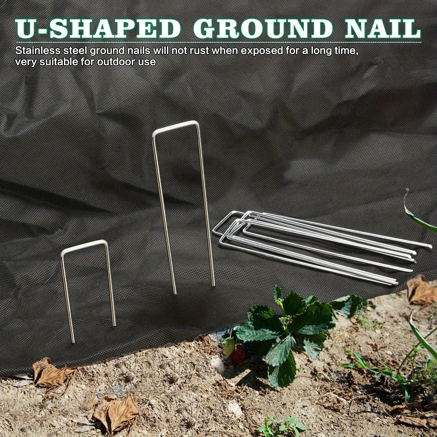 10 50pcs Galvanised Garden Anchor Pegs Steel Securing Pegs U Shaped ...