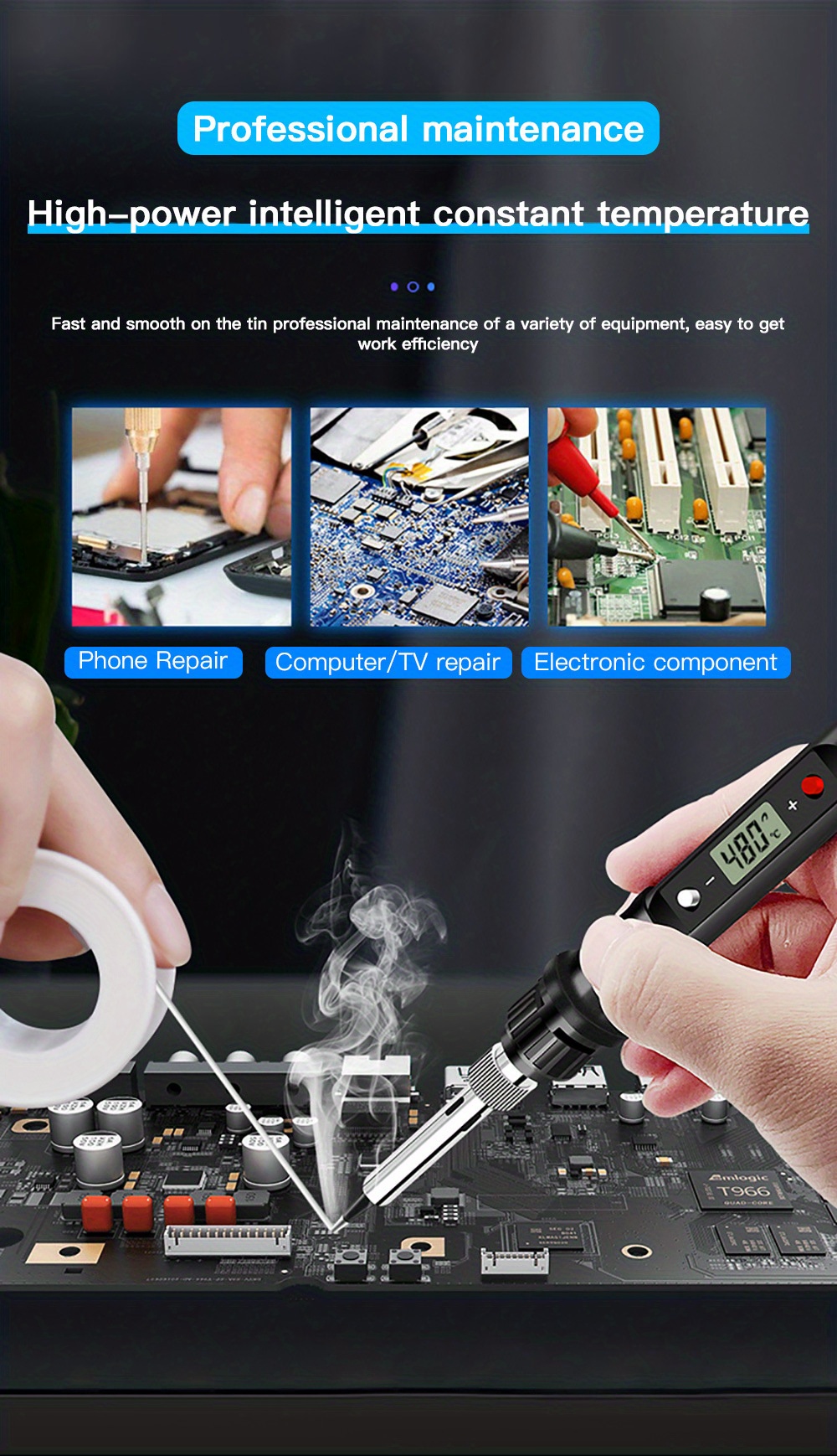 1 セット 80 ワット電気はんだごてキット、角度調整可能、電子 Diy 用温度調節可能なボタン付きミニ溶接ガン Tools And Home