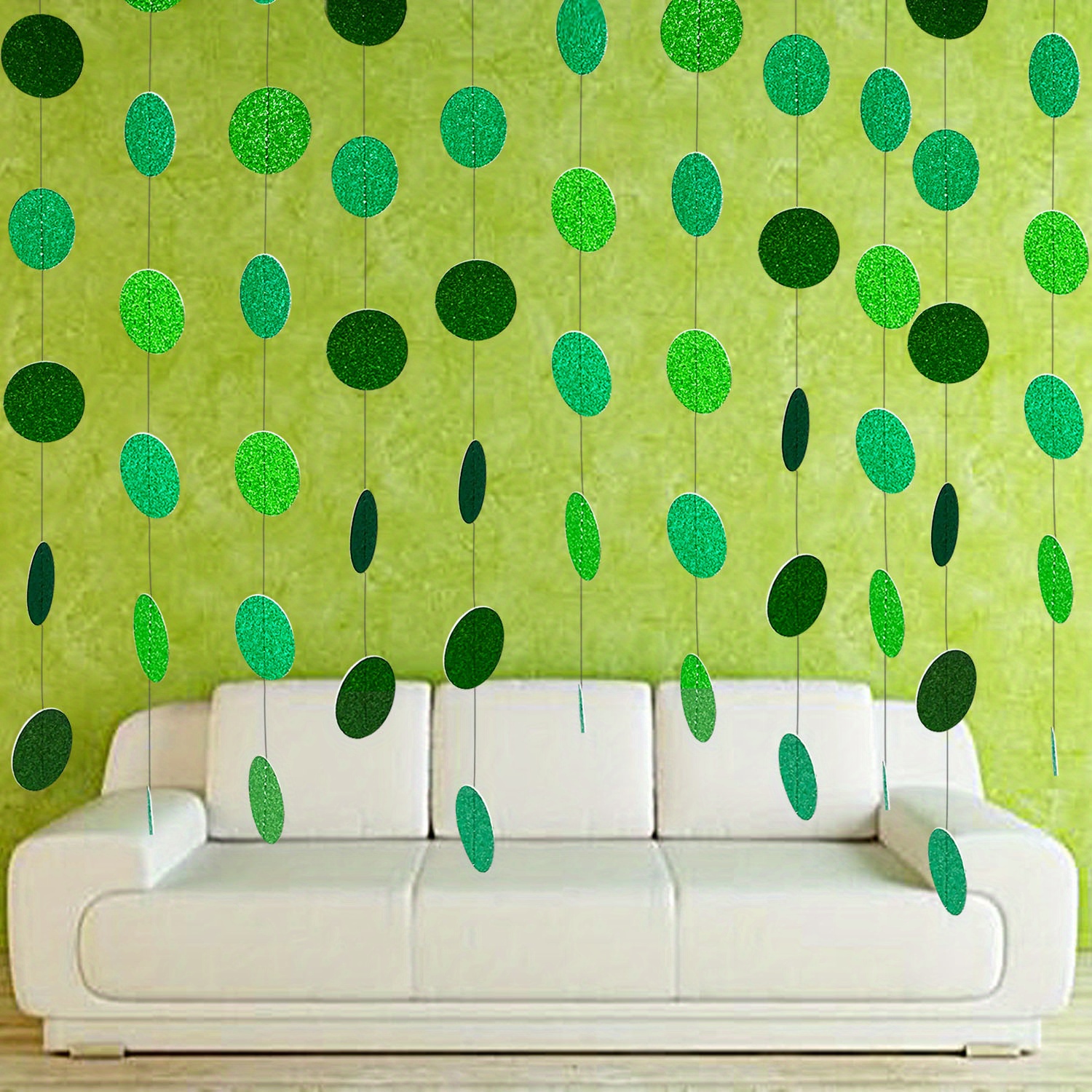 Glitter Green Paper Garland Party Banner Perfect - Temu