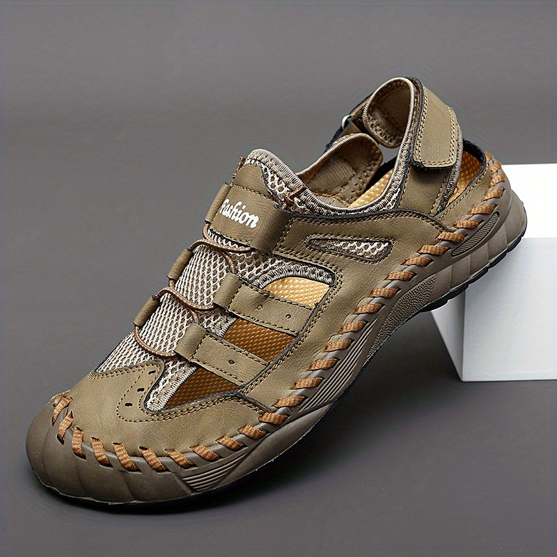 Mens Closed Toe Anti Collision Sandals Breathable Non Slip Beach Shoes ...