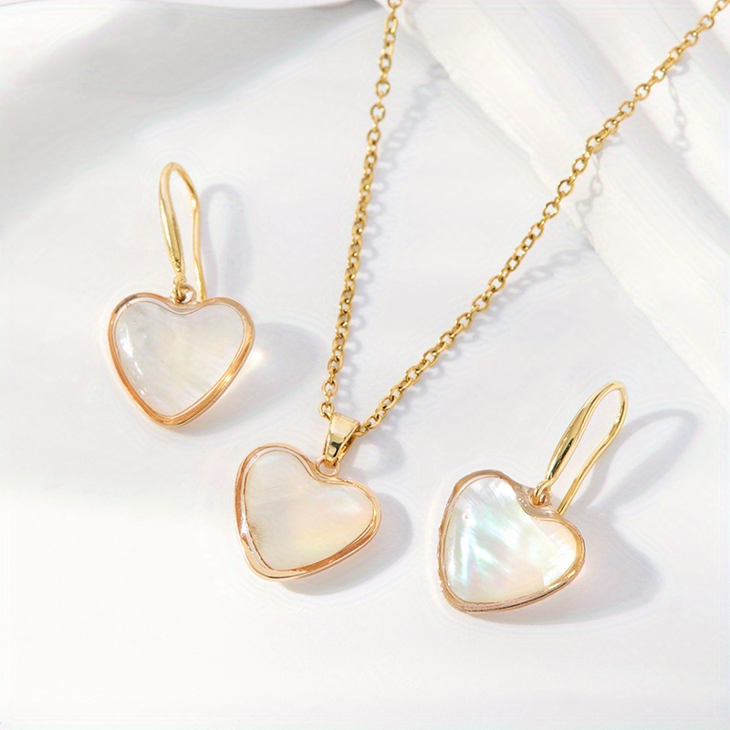 Earrings Plus Necklace Cute Jewelry Set Inlaid Gradient - Temu Netherlands