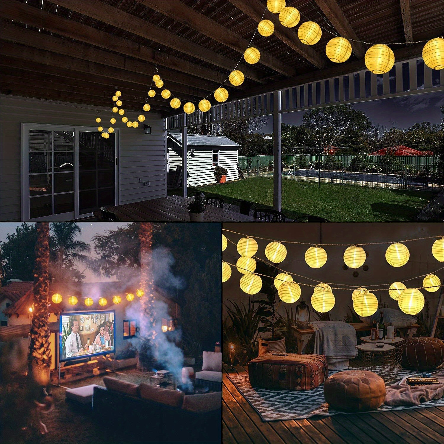 Solar String Lanterns Lights Outdoor Lanterns Solar Fairy - Temu Australia