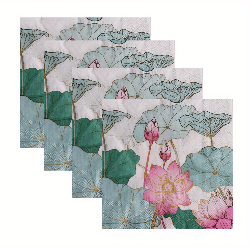 Lotus Patterned Party Napkins Single Person Party Party - Temu United ...