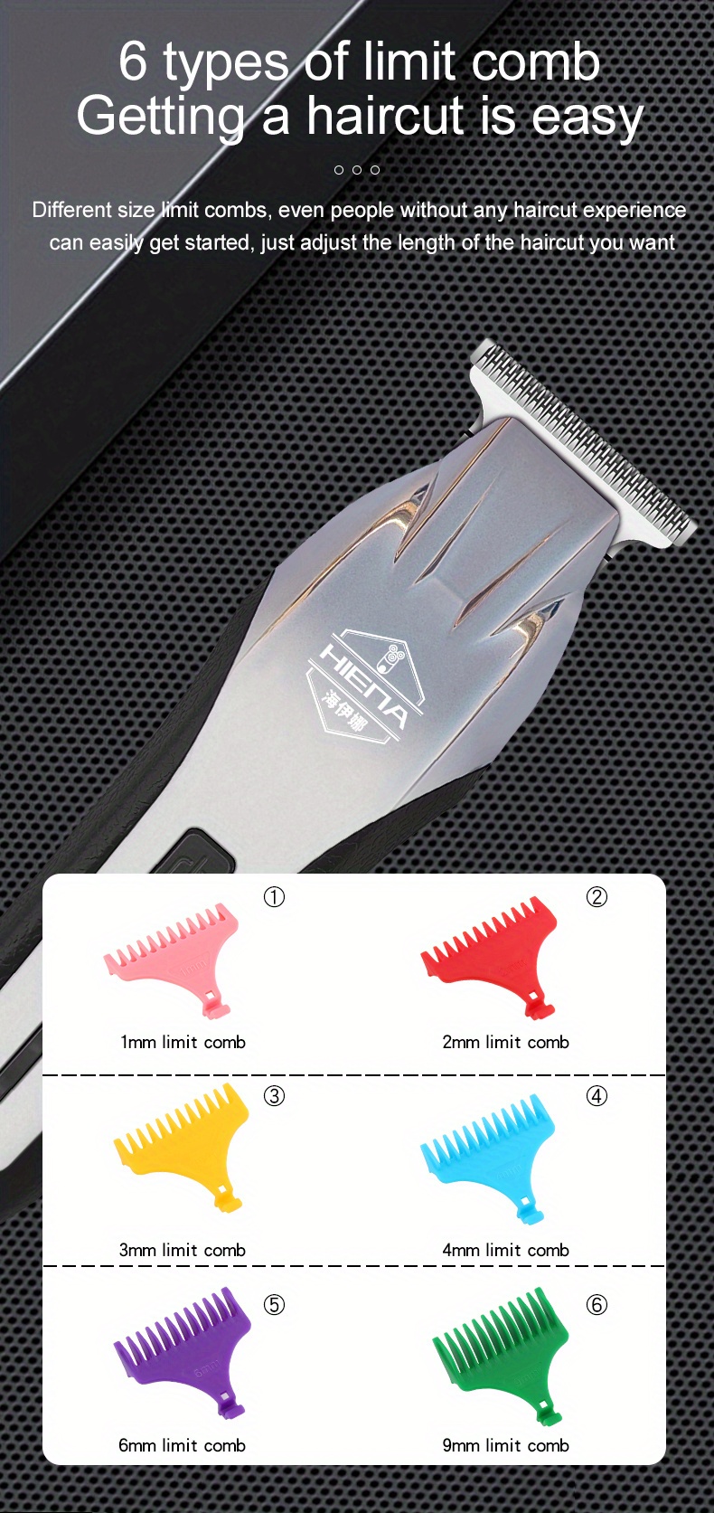 Hair Clipper Rechargeable Adjustable Carbon Steel - Temu New Zealand