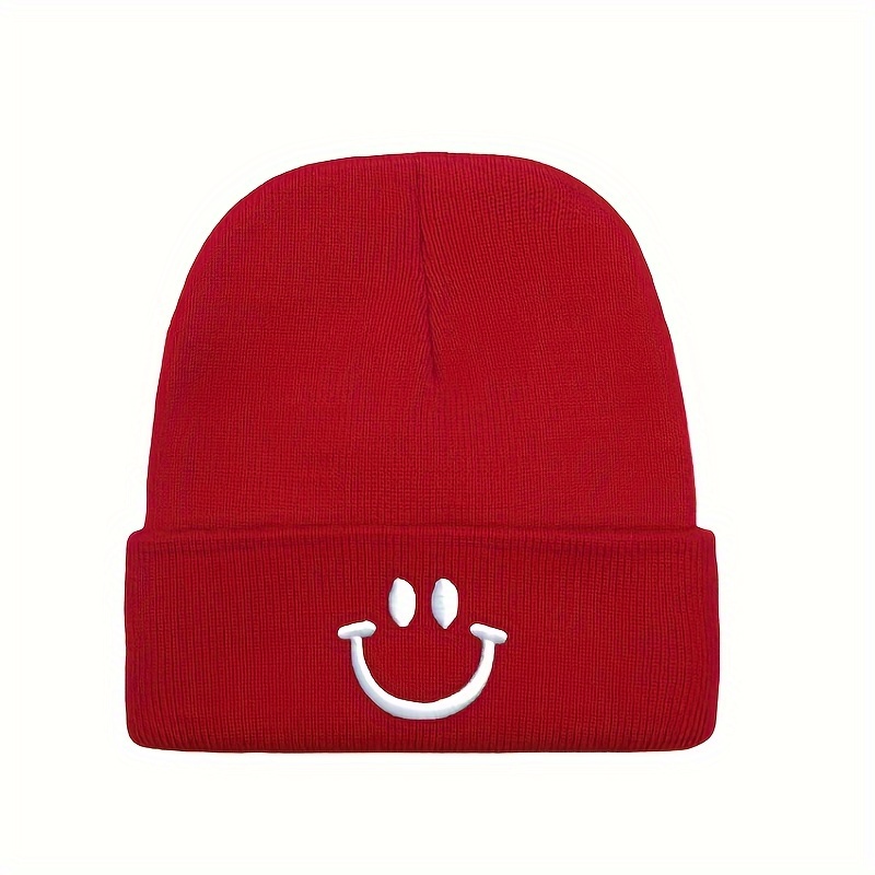 knitted hat cute happy face embroidery - Temu Norway