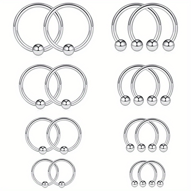 Men's Steel Horseshoe Bead Nose Hoop Septum Earring - Temu New Zealand