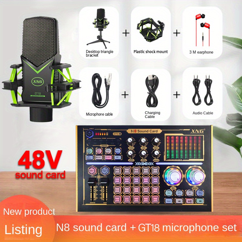 Upgrade Live Audio N8 Sound Card Audio Gt18 Microphone - Temu Australia