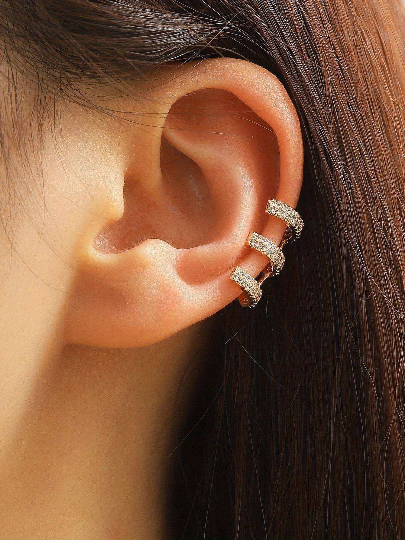 Shiny Ear Cuff Embellished Zircon Simple Elegant Style - Temu New Zealand