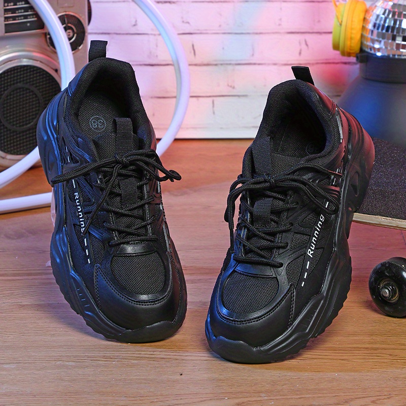 Women's Letter Embossed Sneakers Mesh Panel Lace Low top - Temu