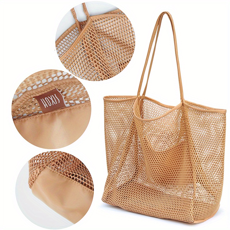 Дишаща мрежеста лятна плажна чанта играчка чанта за съхранение на отпадъци от бански костюм