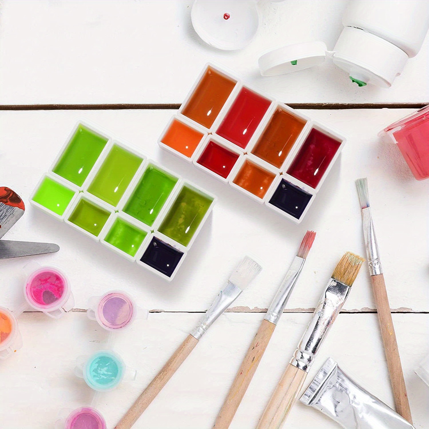 Empty Watercolor Full Pans Painting Supplies White Plastic - Temu Australia