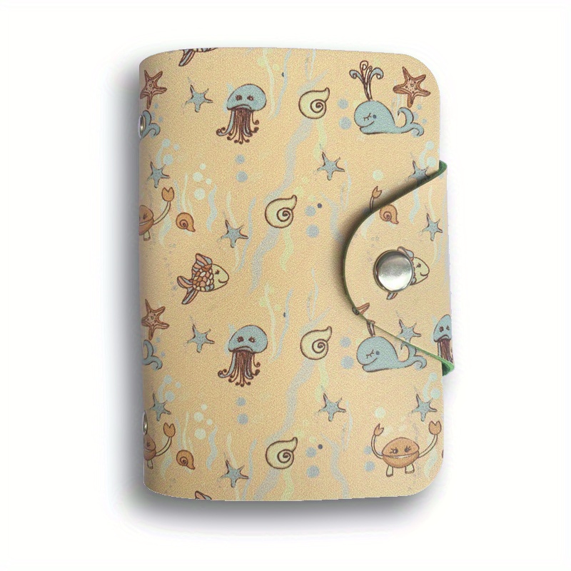 Cute Cartoon Pu Leather Card Holder Fashion Print Business - Temu ...