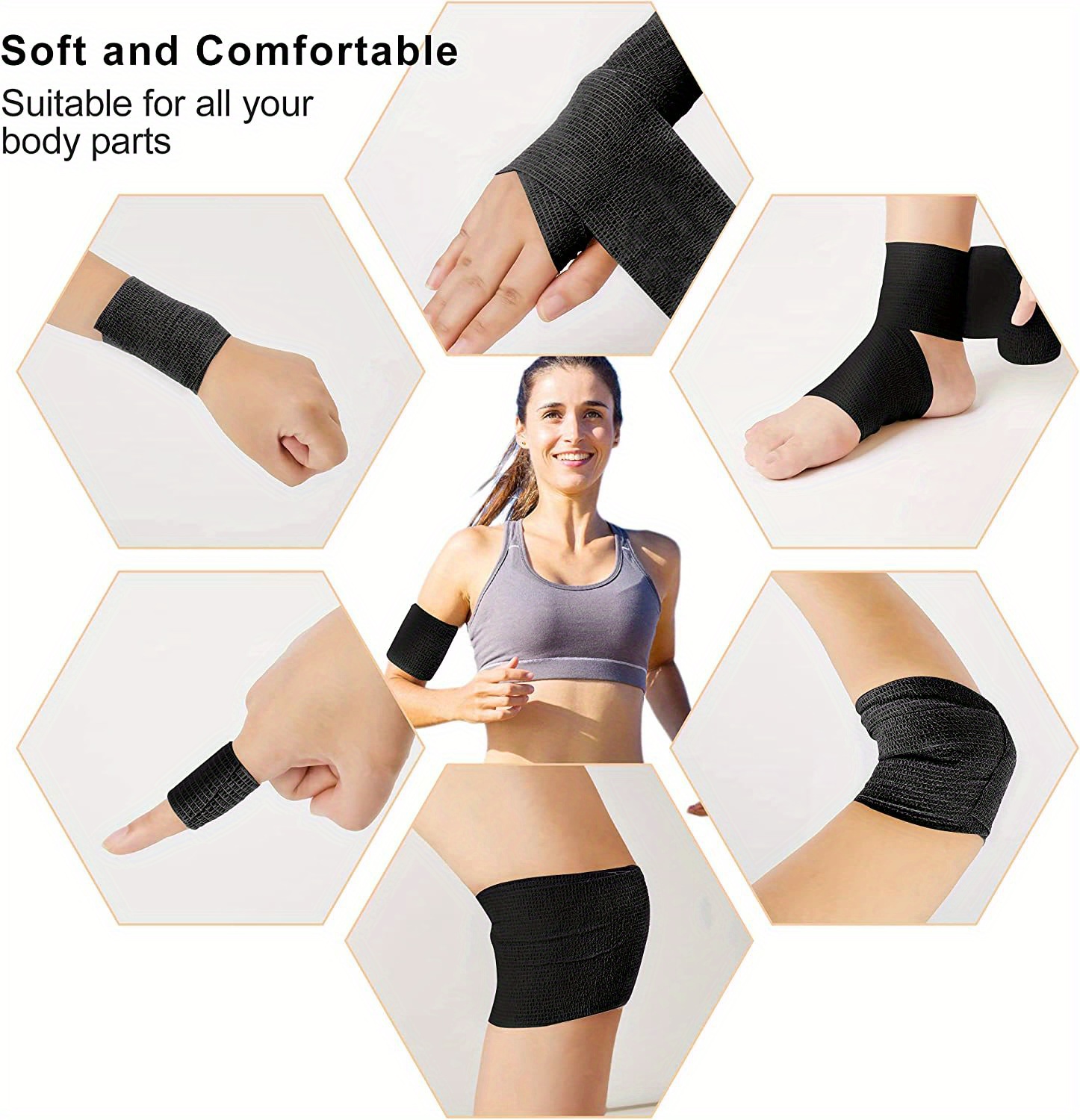 Self adhesive Bandages: X 5 Yards Black Breathable Cohesive - Temu