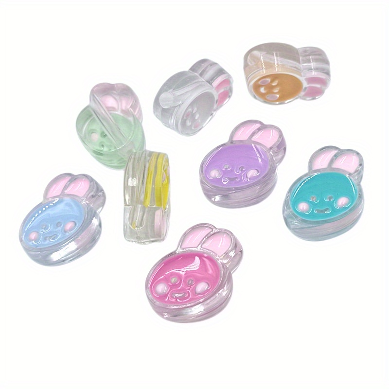 Acrylic Rabbit Loose Beads Charms Creative Cute For Diy - Temu Australia
