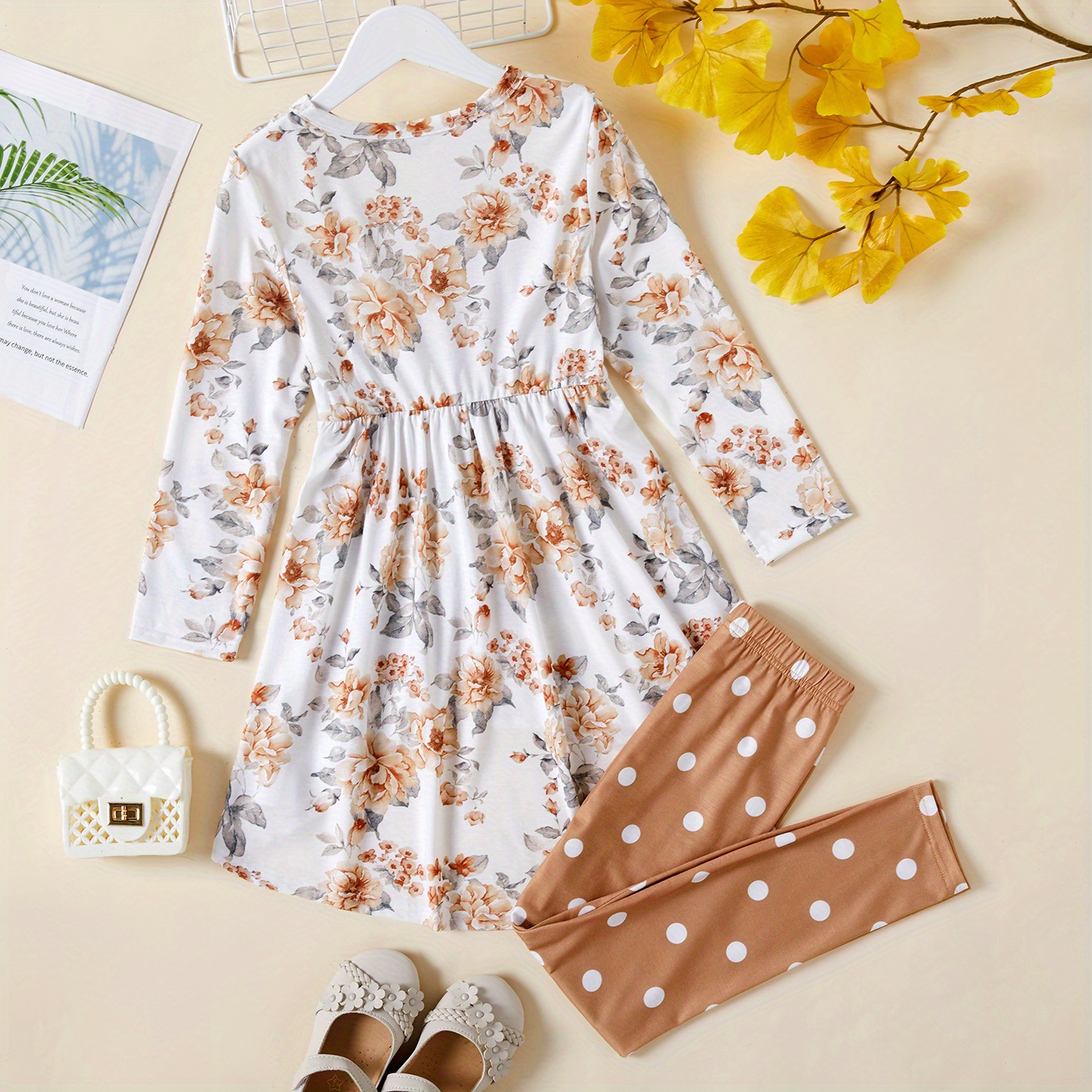 Kid Girl Floral Print Round Neck Curved Hem High Low - Temu