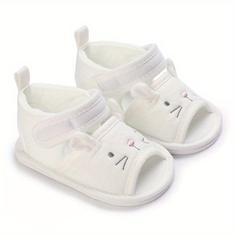 Baby Girls Cartoon Rabbit Hook And Loop Sandals Lightweight Non Slip Comfy Crib Shoes Summer ...