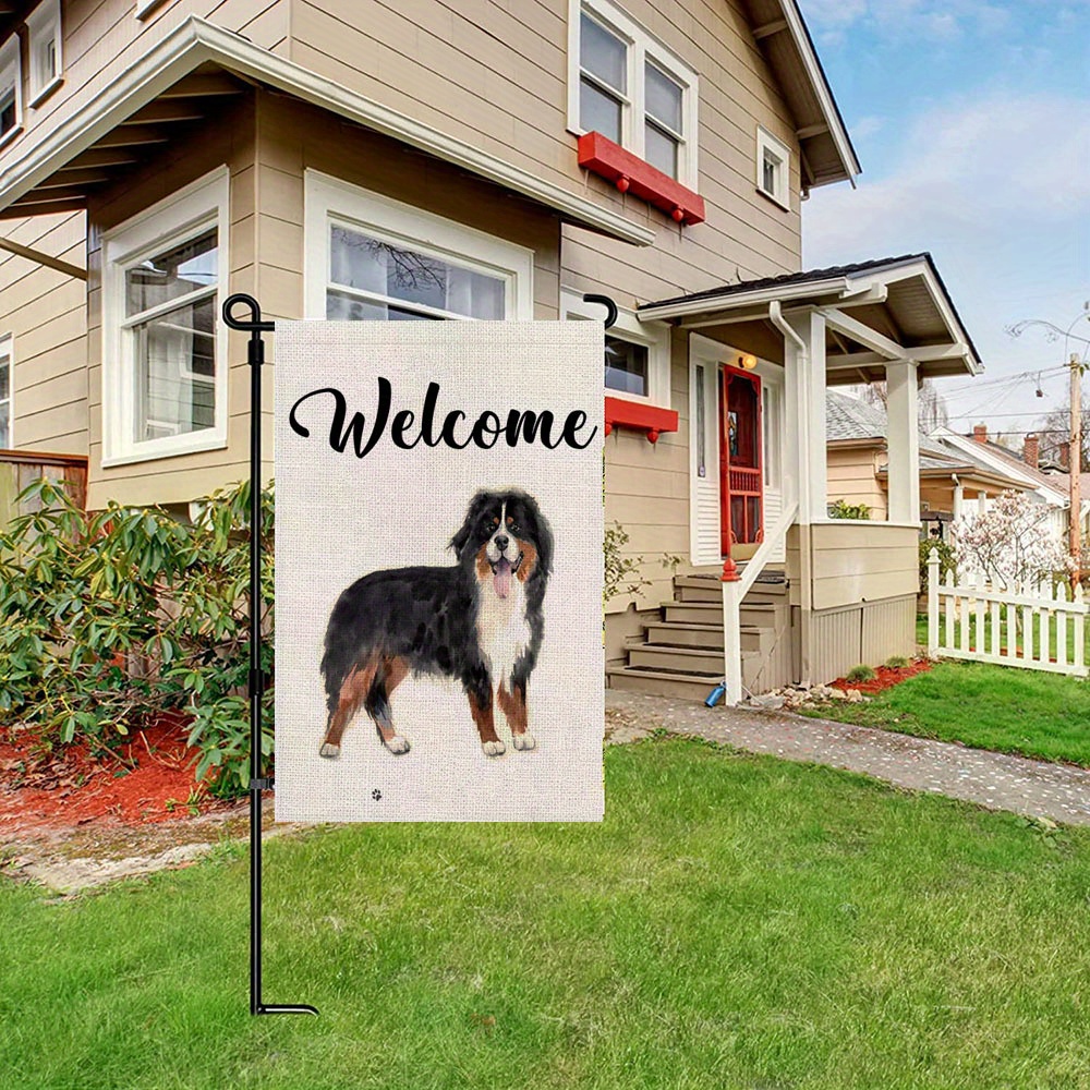 Dog Garden Flag Double Sided Outside Flag Party Welcome Yard - Temu