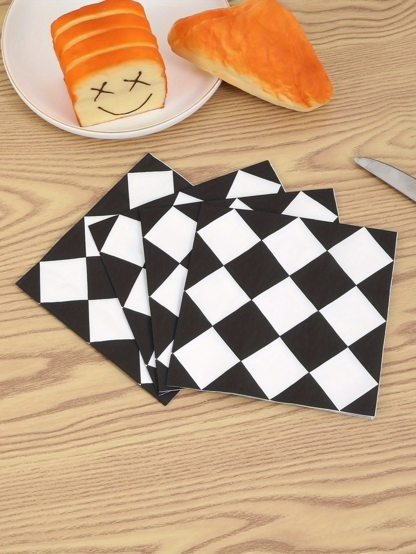 black white napkins holiday birthday gathering party - Temu Australia