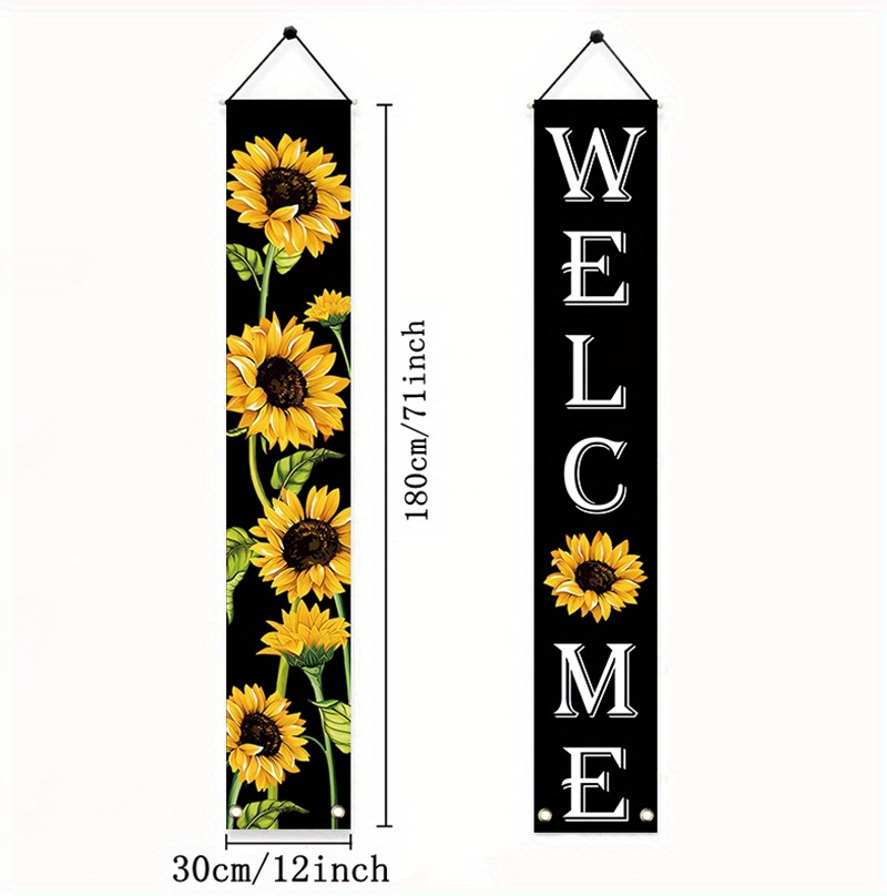Sunflower Hanging Banners Spring Summer Welcome Porch - Temu United Kingdom