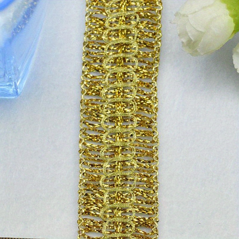 Golden Curtain Webbing Macrame Lace Trim Lace Ribbon Diy - Temu