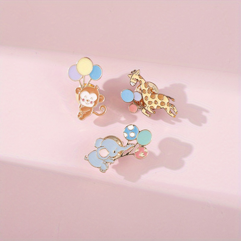 Balloon Small Elephant/ Monkey/ Giraffe Shape Brooch Pin - Temu Australia