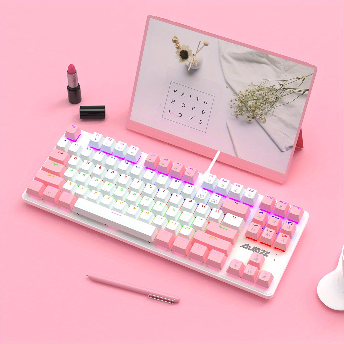 Ak40 Mechanical Keyboard 87 Keys Small Keyboard Metal - Temu Republic ...