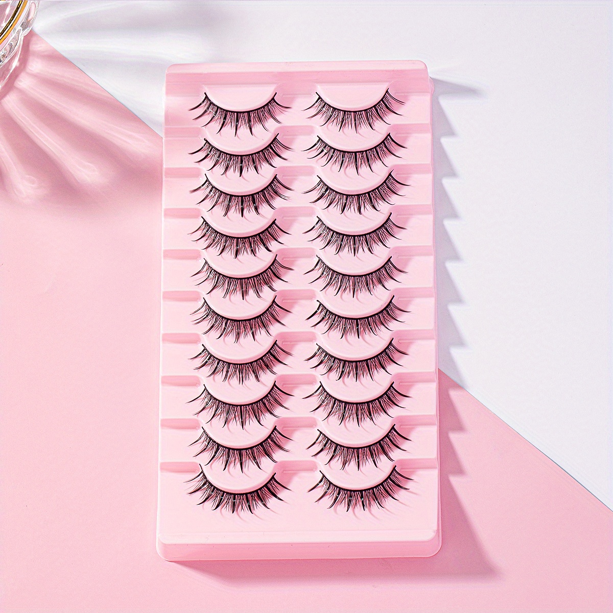 10 Pairs Natural Eyelashes Wispy False Eyelashes Natural Look Reusable ...