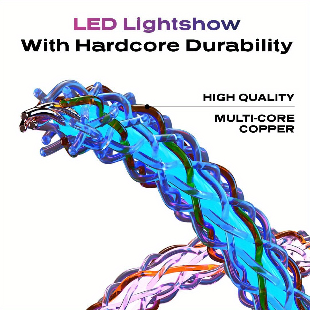 66W USB C C כבל טעינה מהירה LED RGB Light Gradient - Temu