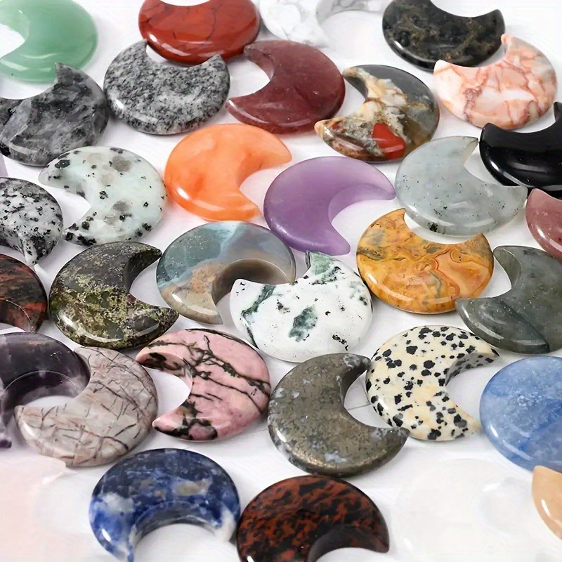 Random Color Mixing Natural Moon Shaped Crystal Stones Moon - Temu ...