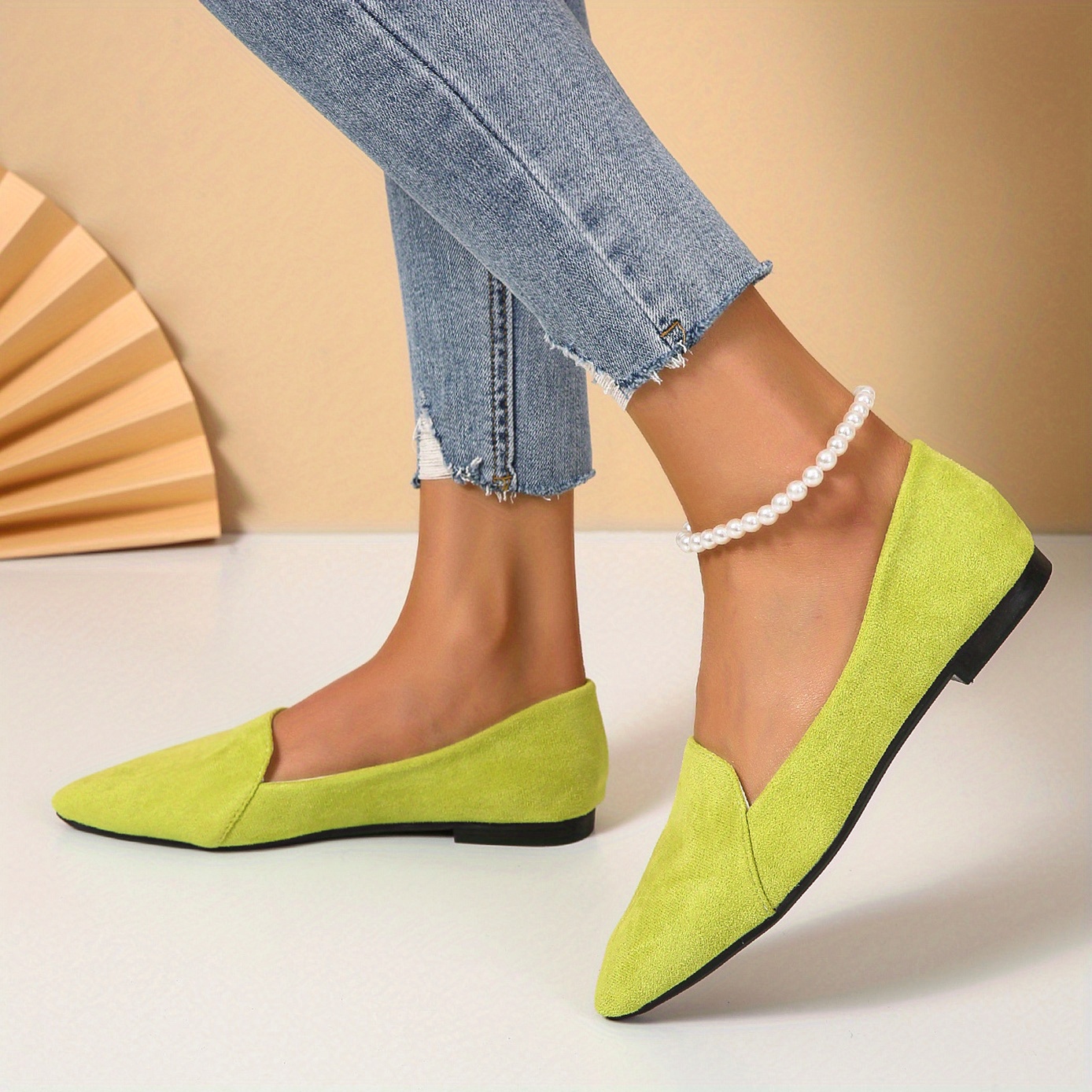 Women's Pointed Toe Ballet Flats Comfy Slip Soft Sole Shoes - Temu ...