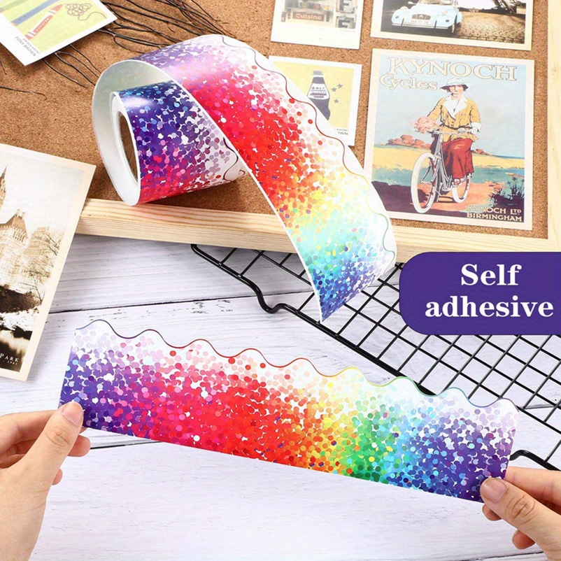 Colorful Borders Stickers Rainbow Confetti Border Trim - Temu