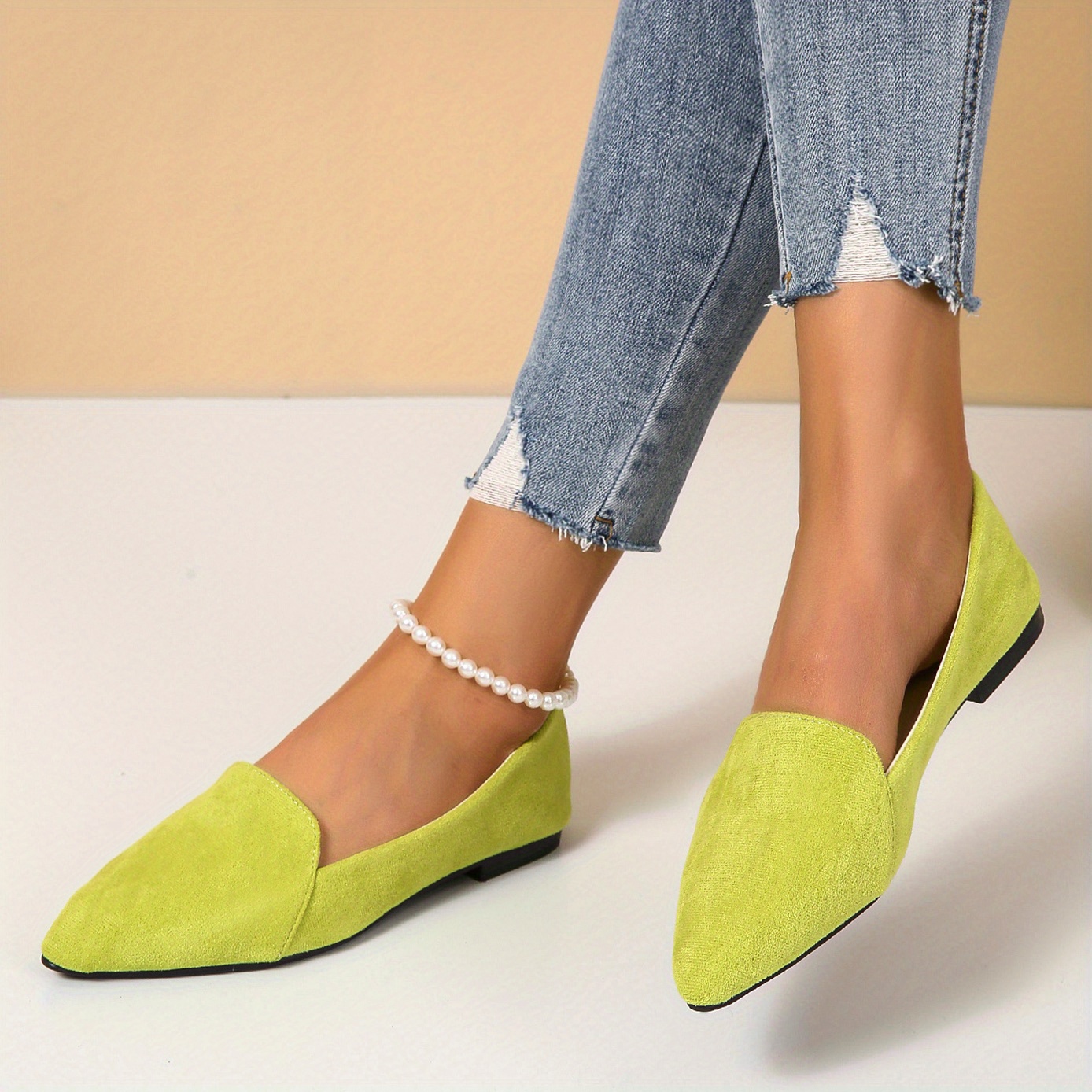 Women's Pointed Toe Ballet Flats Comfy Slip Soft Sole Shoes - Temu ...