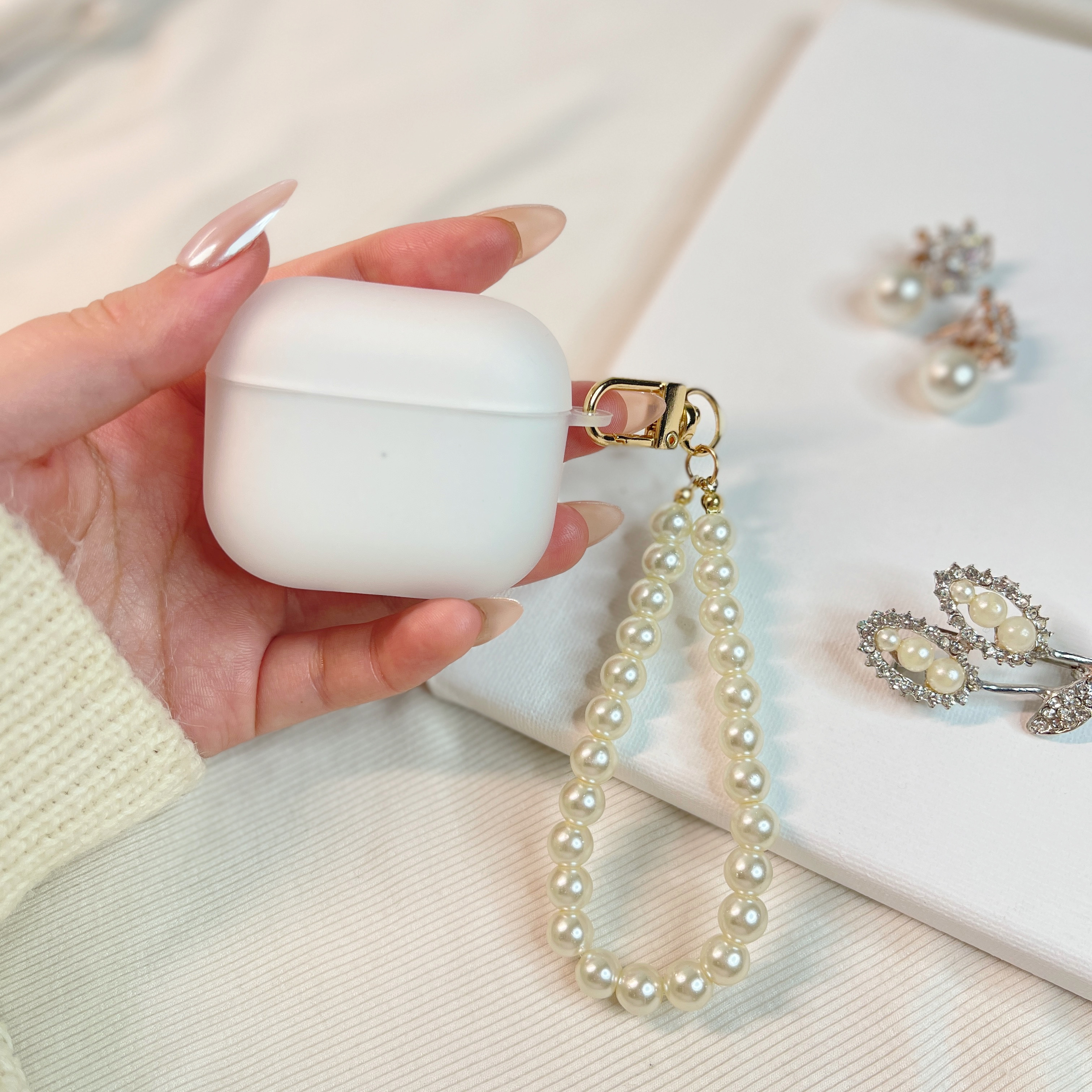 Tpu Popular Matte Scratch Resistant White Imitation Pearl - Temu United ...