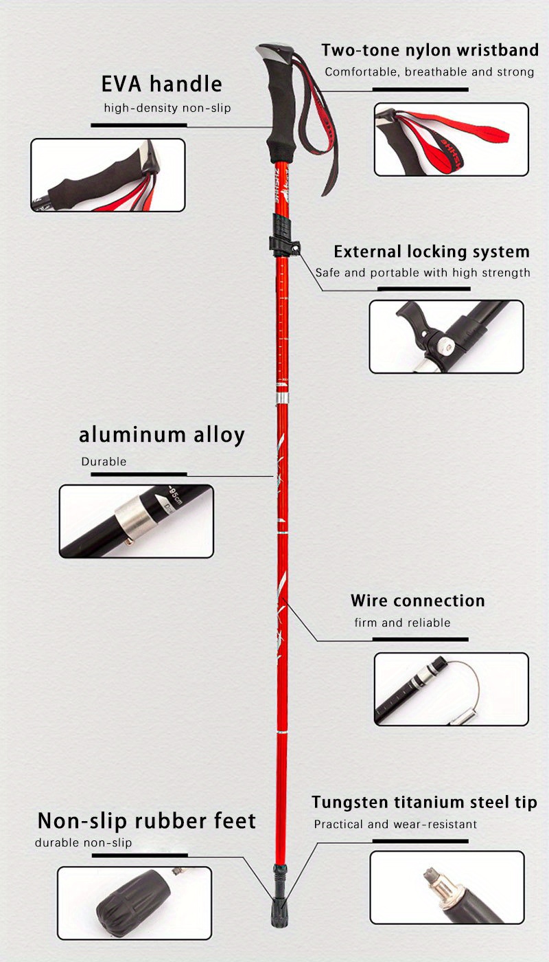 Trekking Pole Folding Aluminum Alloy Ultra Light Ultra Short - Temu ...