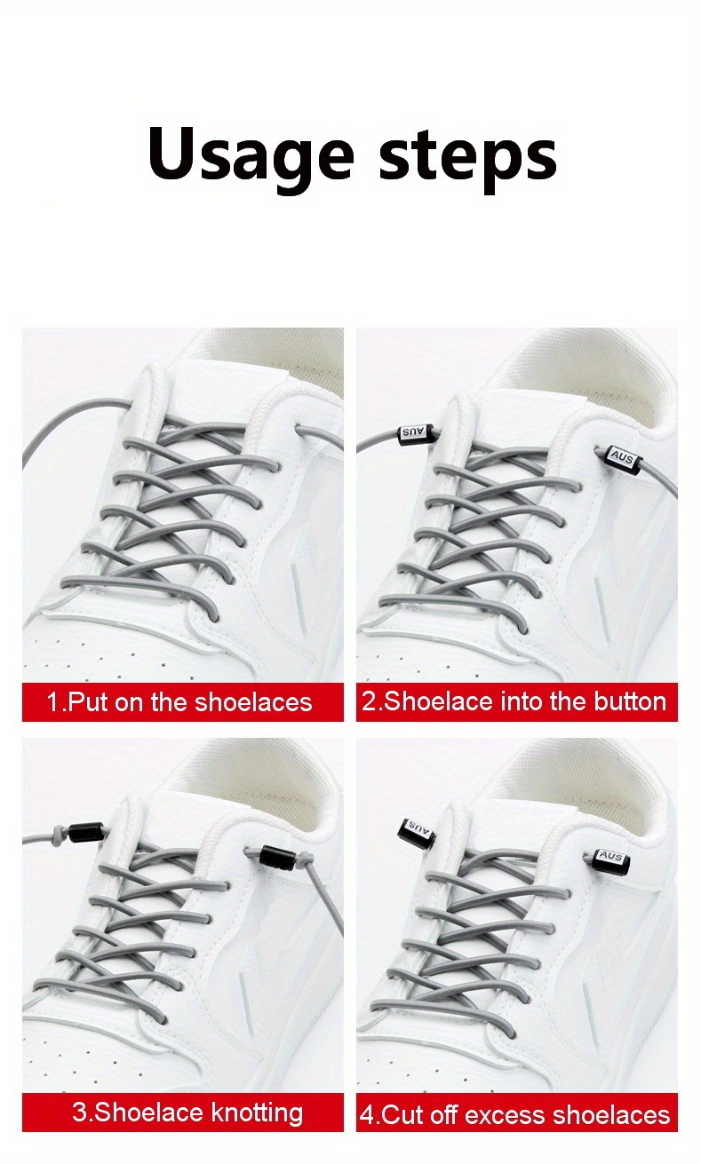 Trendy Aus Elastic Shoelaces Elastic Fashion - Temu