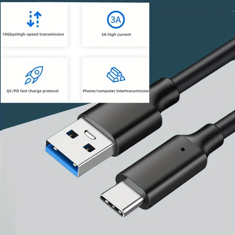 Type C 데이터 케이블 Usb31 Gen2 Typec 전송 케이블 10gbps 하드 디스크 케이블 자동차 3a60w Pd