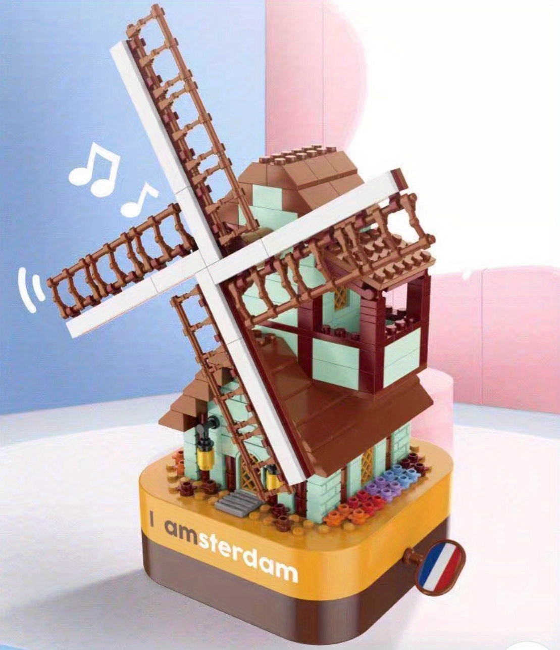 Windmill Music Box Building Blocks Set Windmill House Building Blocks Model Scene Assembly ...