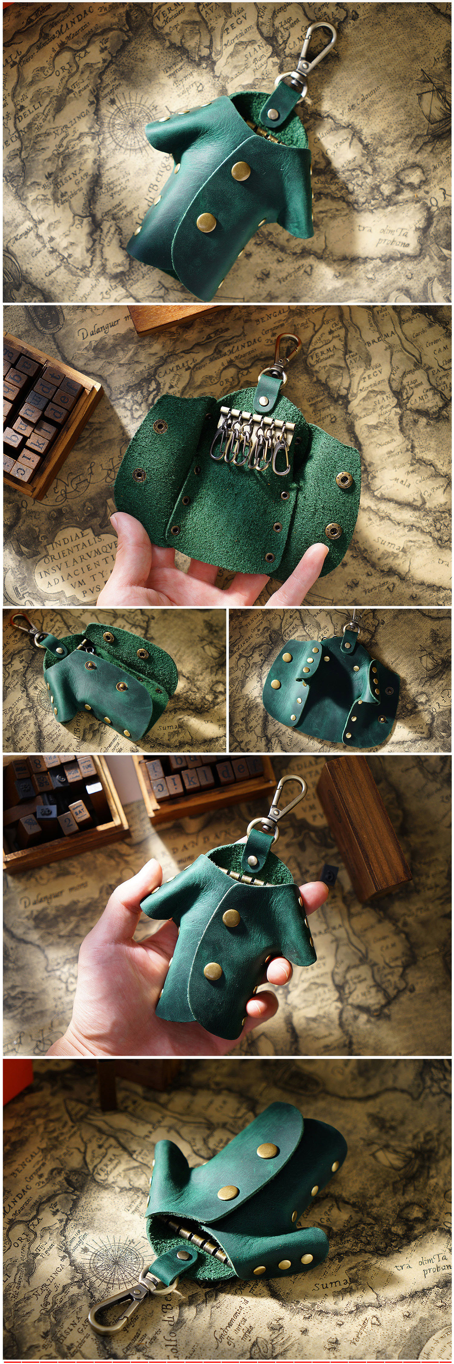 1pc Cute Genuine Leather Compact Key Chains For Women Womens Car Key ...