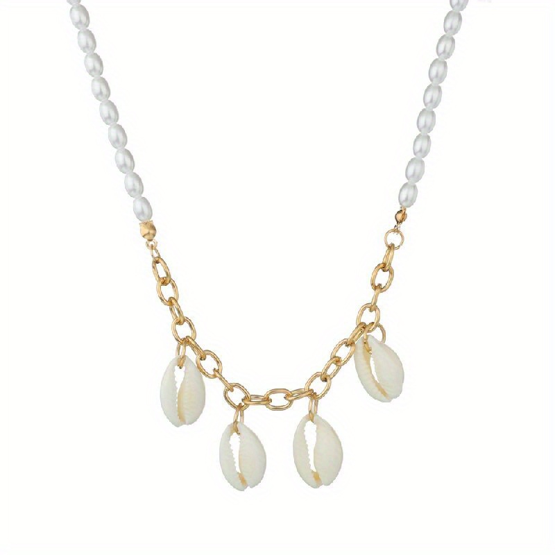 summer shell pendant pearl necklace - Temu Australia