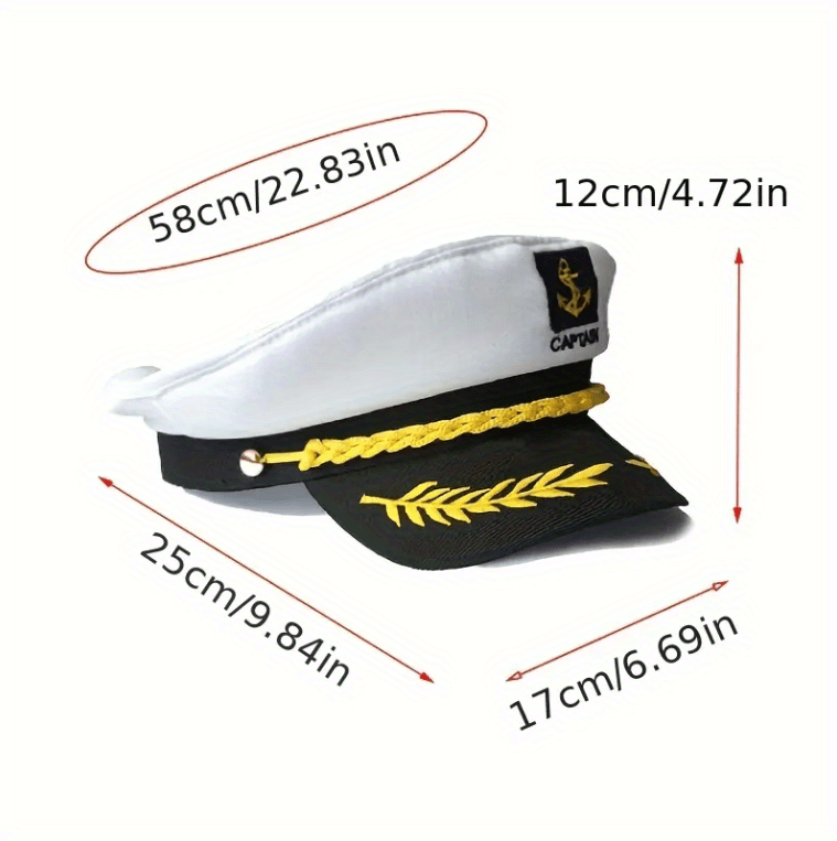 Cool And Handsome White Navy Hat Mens Hat Outdoor Sunshade Captain ...
