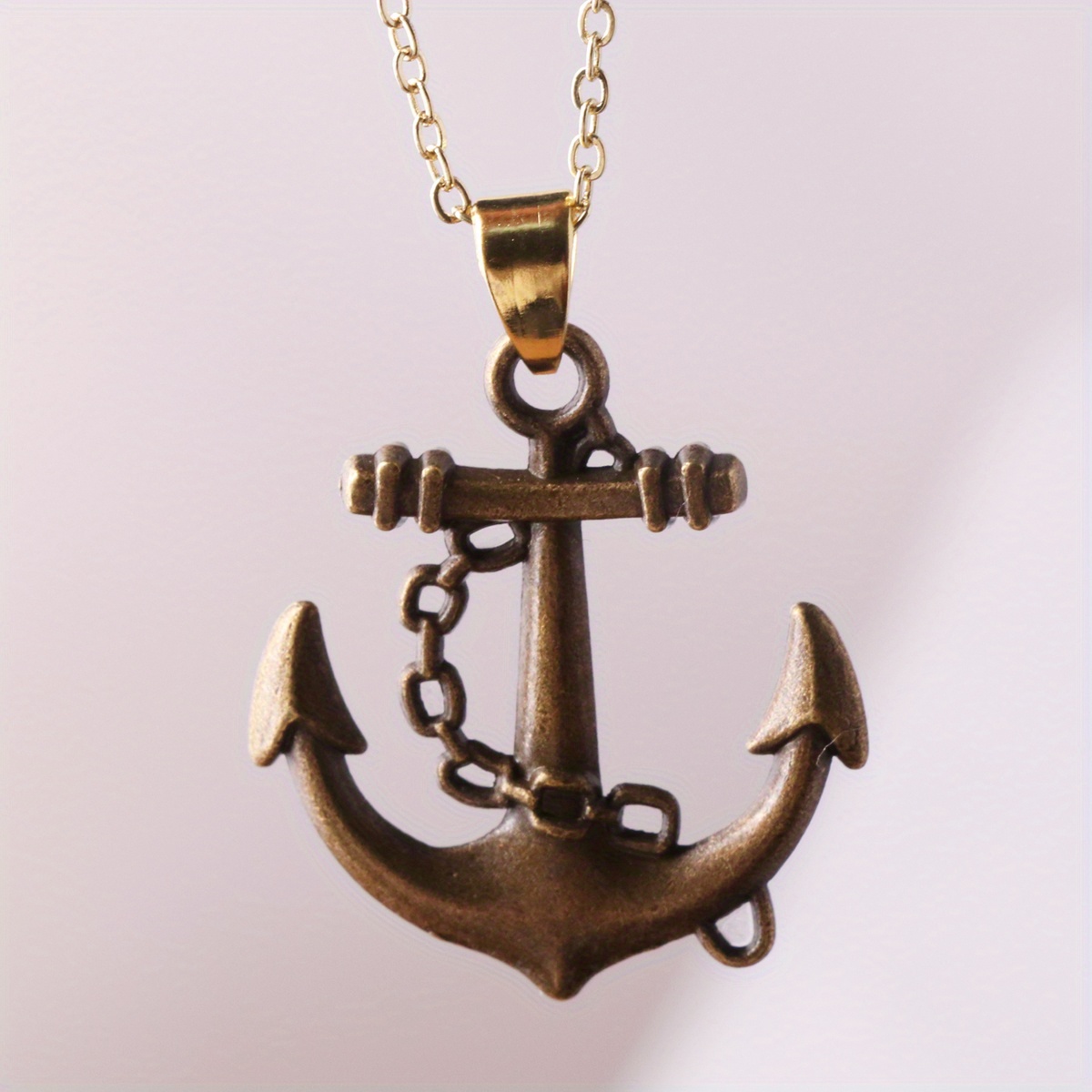 A Simple Boat Anchor Pendant Necklace Two - Temu Australia