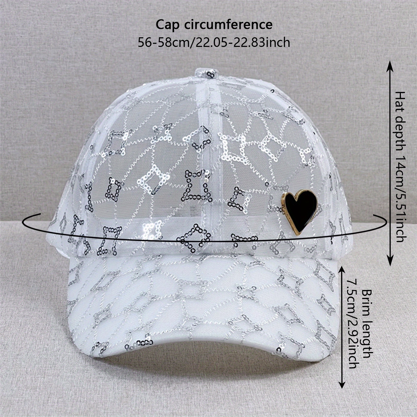 Mesh Breathable Sequin Baseball Cap Solid Thin - Temu Australia