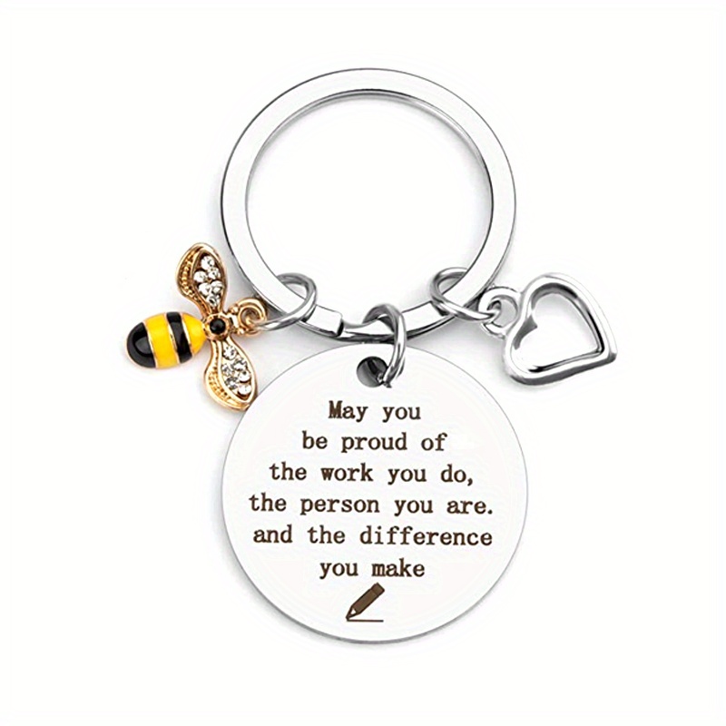 bee pendant keychain key ring teacher gifts appreciation gifts for ...